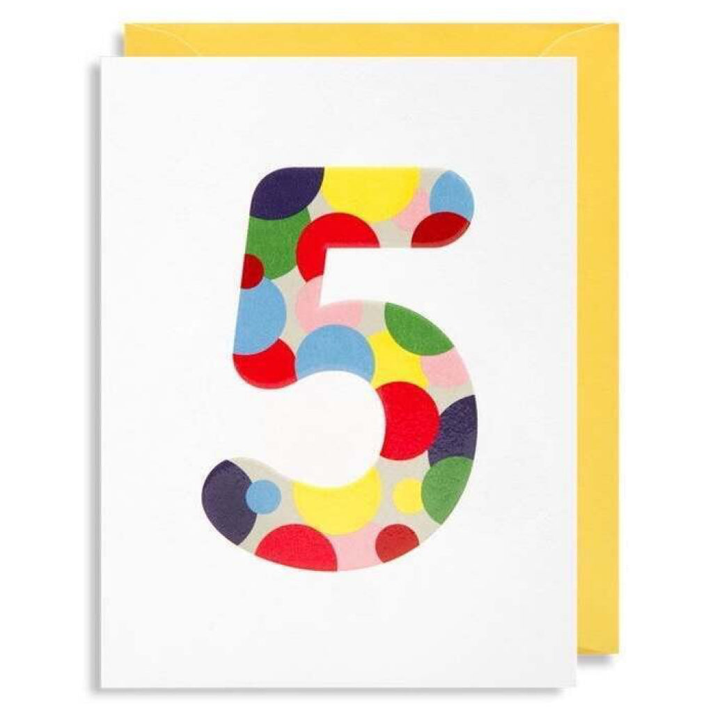 Age 5 Mini Birthday Card Lagom Design Outer Layer