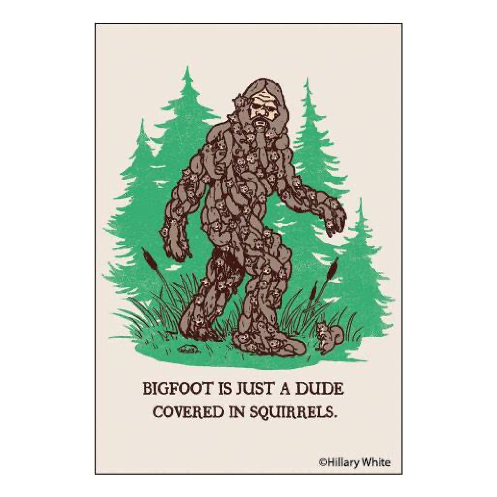 Bigfoot Is Just A Dude Covered In Squirrels Magnet | Ephemera – Outer Layer