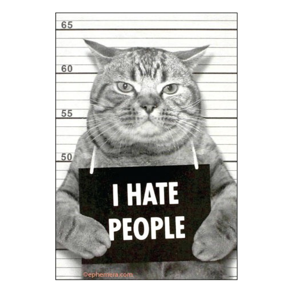 Cat Mugshot I Hate People Magnet | Ephemera – Outer Layer
