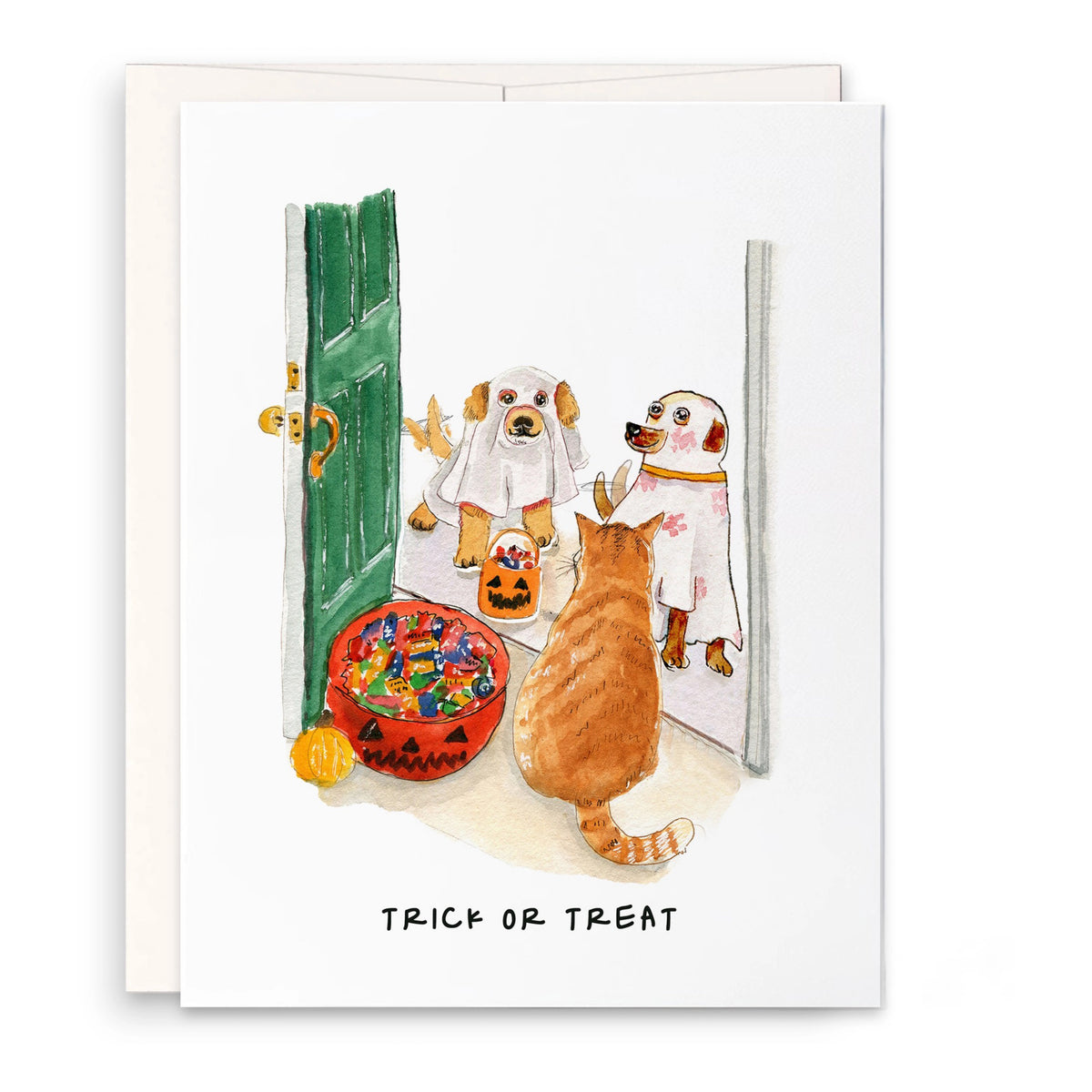 Trick Or Treat Dogs Halloween Card | Liyana Studio – Outer Layer