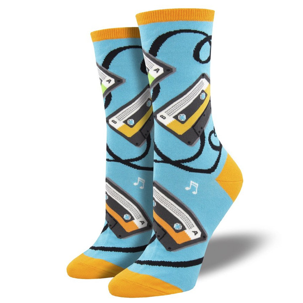 Women's Caught On Tape Socks Blue by SockSmith – Outer Layer