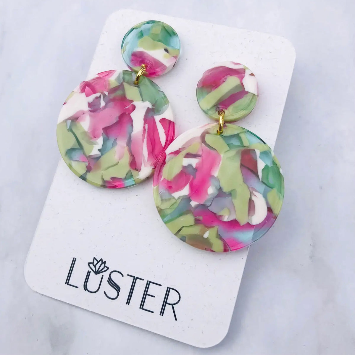 Acetate Round Drop Earrings | Luster – Outer Layer