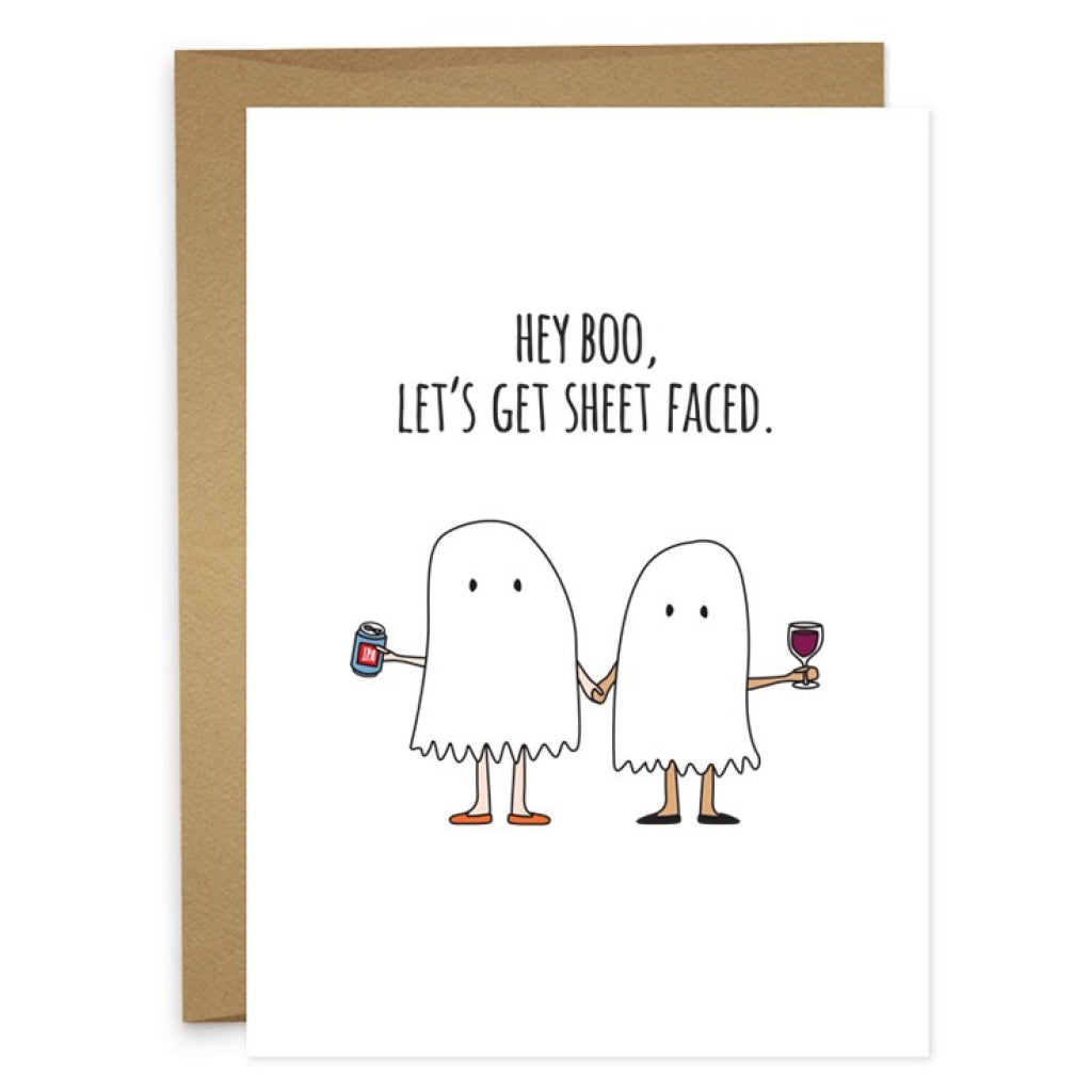 Boo Let's Get Sheet Faced Card | Humdrum Paper – Outer Layer