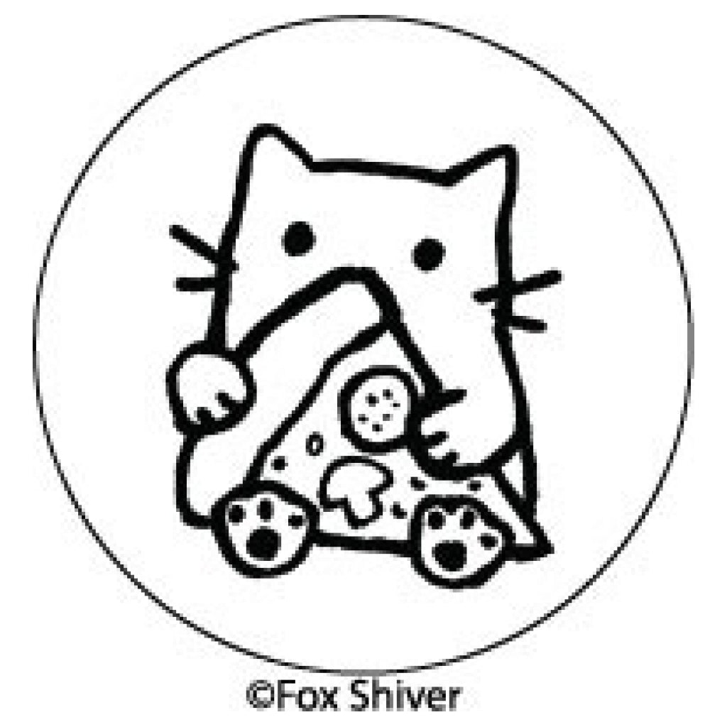 Cat With Pizza Button | Ephemera – Outer Layer