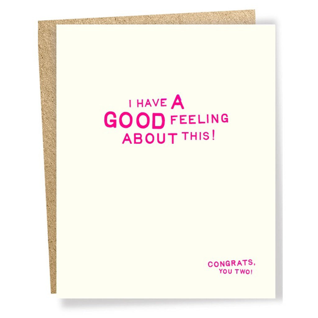 Good Feeling Wedding Card | Sapling Press – Outer Layer