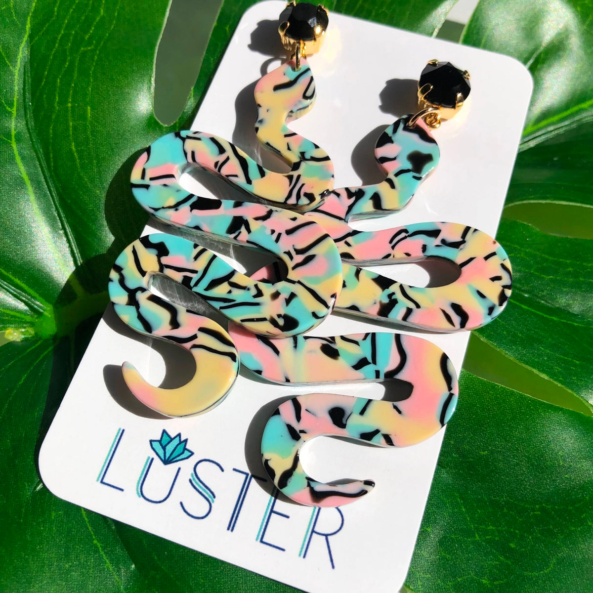 Pastel Serpent Drop Statement Earrings | Luster – Outer Layer