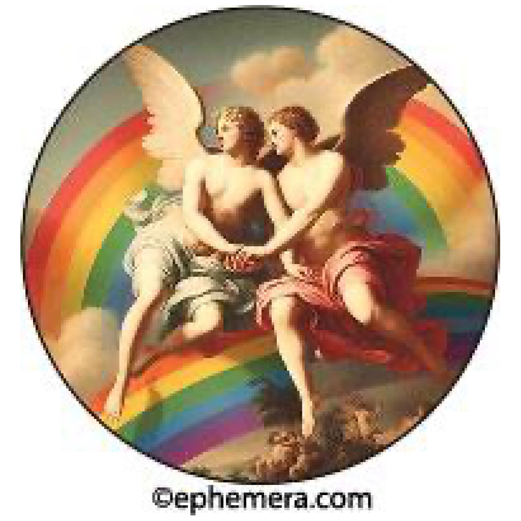 Rainbow Gay Angels Button | Ephemera – Outer Layer