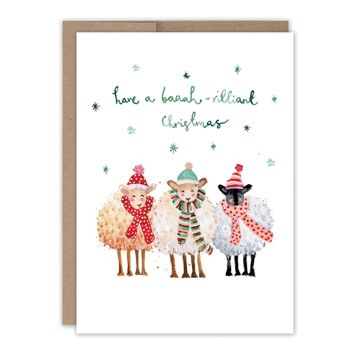 Baaah-Rilliant Christmas Sheep Holiday Card | Biely & Shoaf – Outer Layer