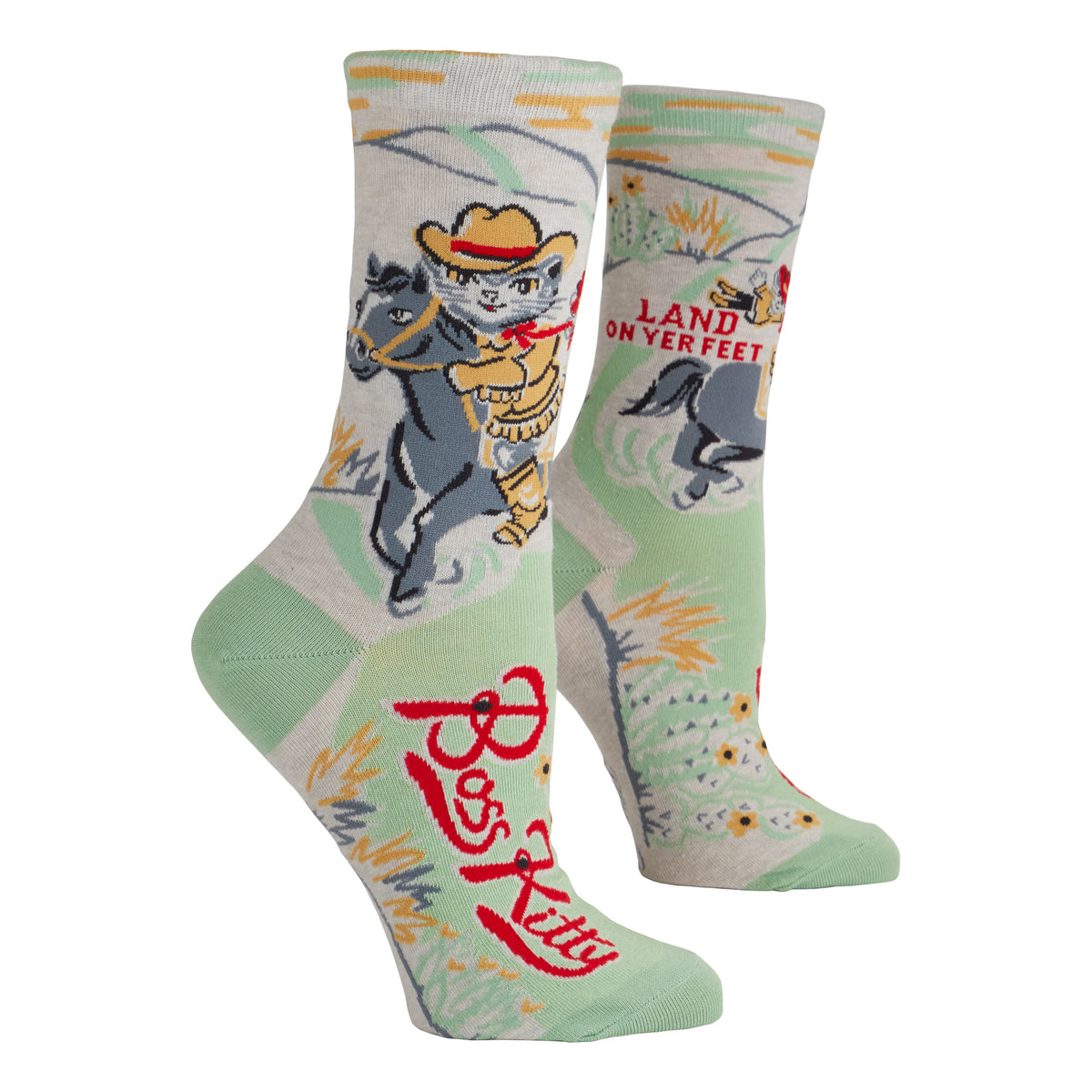 Boss Kitty Crew Socks | Blue Q – Outer Layer