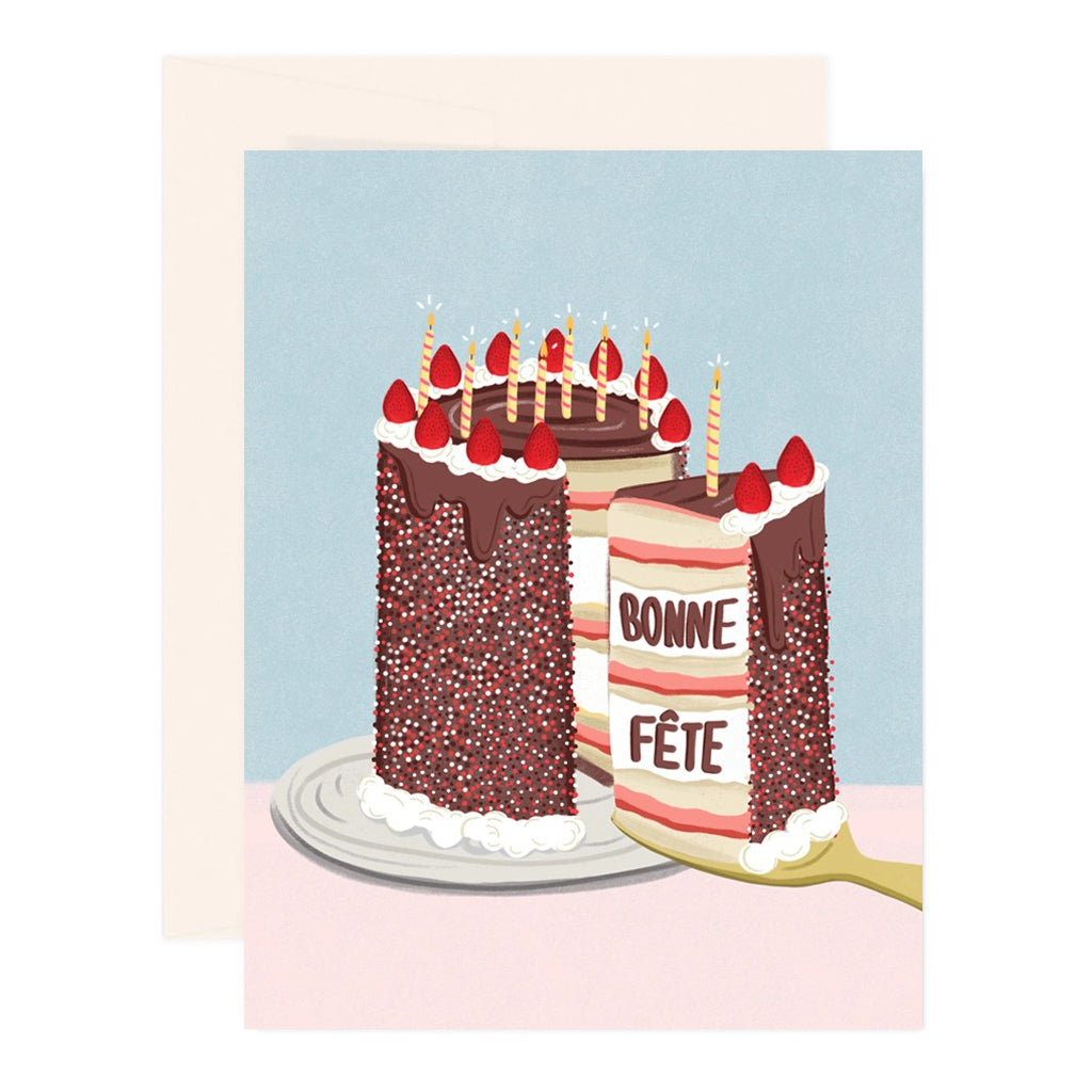 Cake Slice Bonne Fete Card | Paige & Willow – Outer Layer