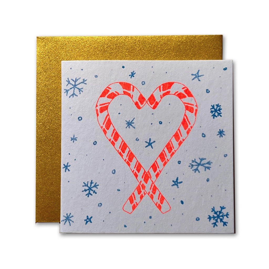 Candy Cane Heart Tiny Card | Ladyfingers Letterpress – Outer Layer