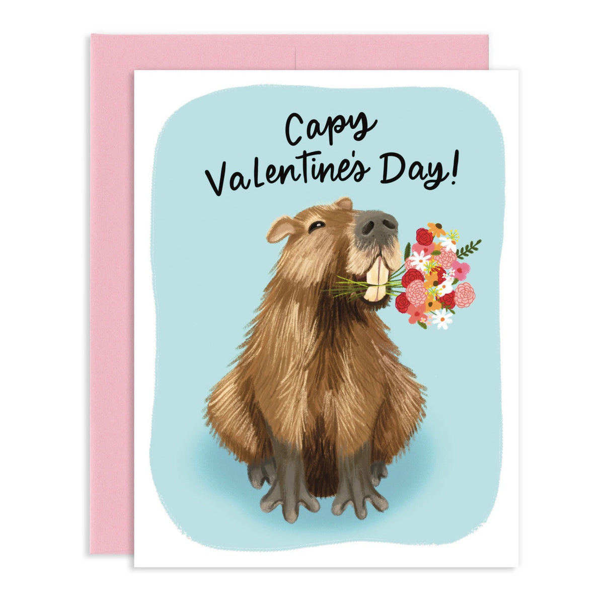 Capy Valentine's Day Greeting Card | Grey Street Paper – Outer Layer
