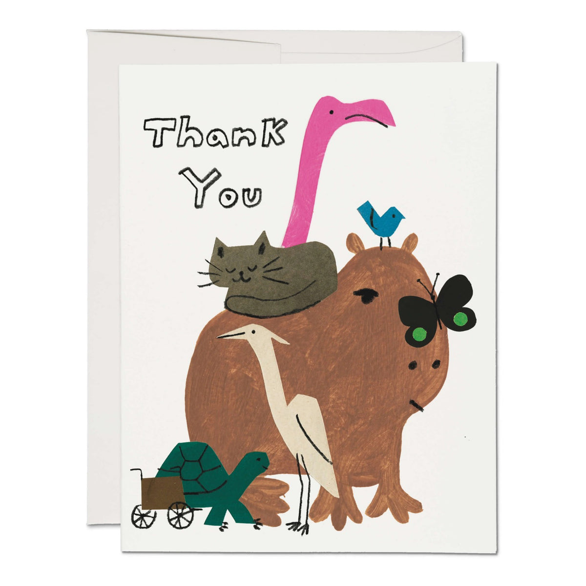 Capybara Thank You Greeting Card | Red Cap Cards – Outer Layer