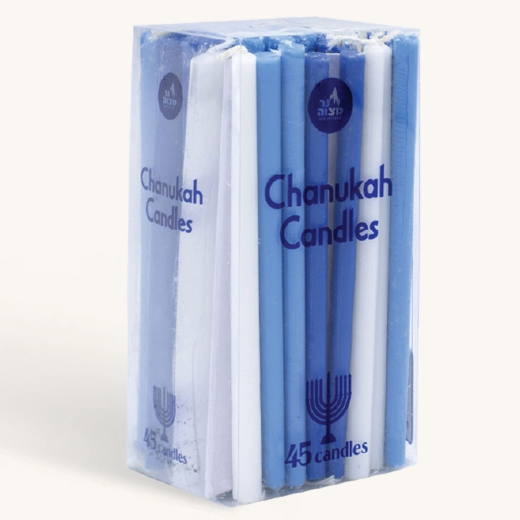 Chanukah Candles Blue & White Long | Ner Mitzvah – Outer Layer