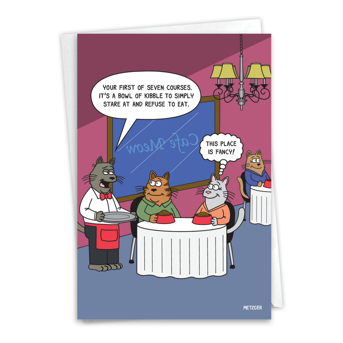 Fancy Restaurant Cats Birthday Card | Nobleworks – Outer Layer