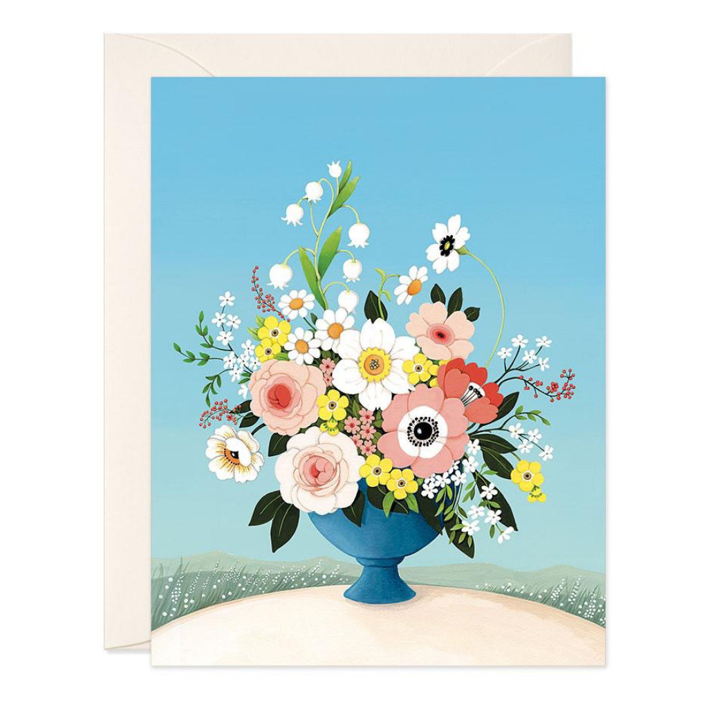 Flower Vase Blue Sky Greeting Card | JooJoo Paper – Outer Layer