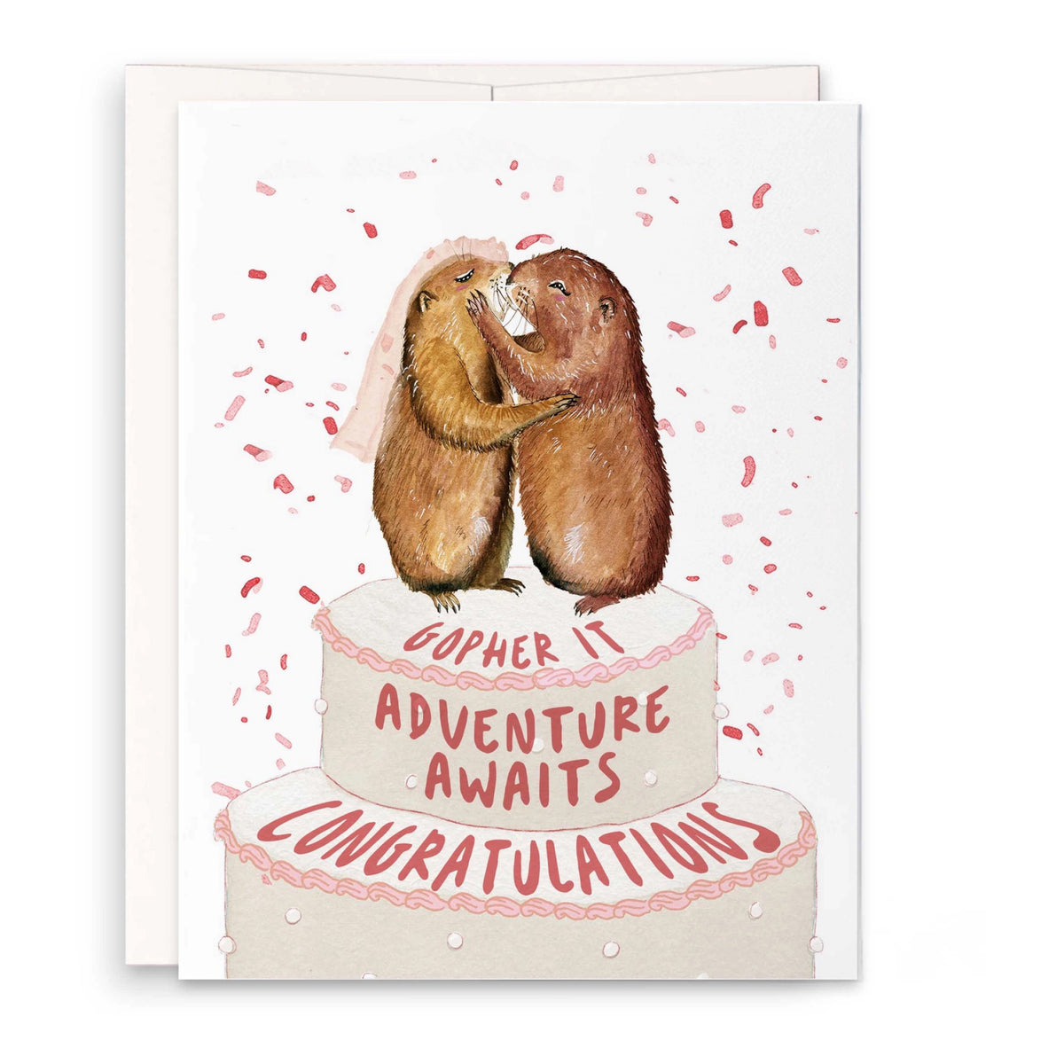 Gopher Wedding Cake Card | Liyana Studio – Outer Layer