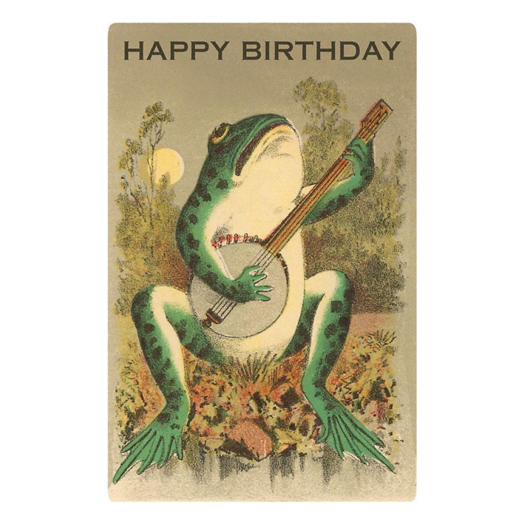 Happy Birthday Frog with Banjo Card | Found Image Press – Outer Layer