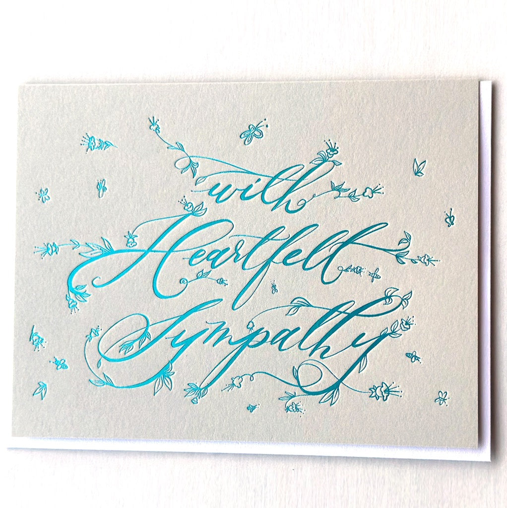 Heartfelt Sympathy Calligraphy Card | Porchlight Press Letterpress ...