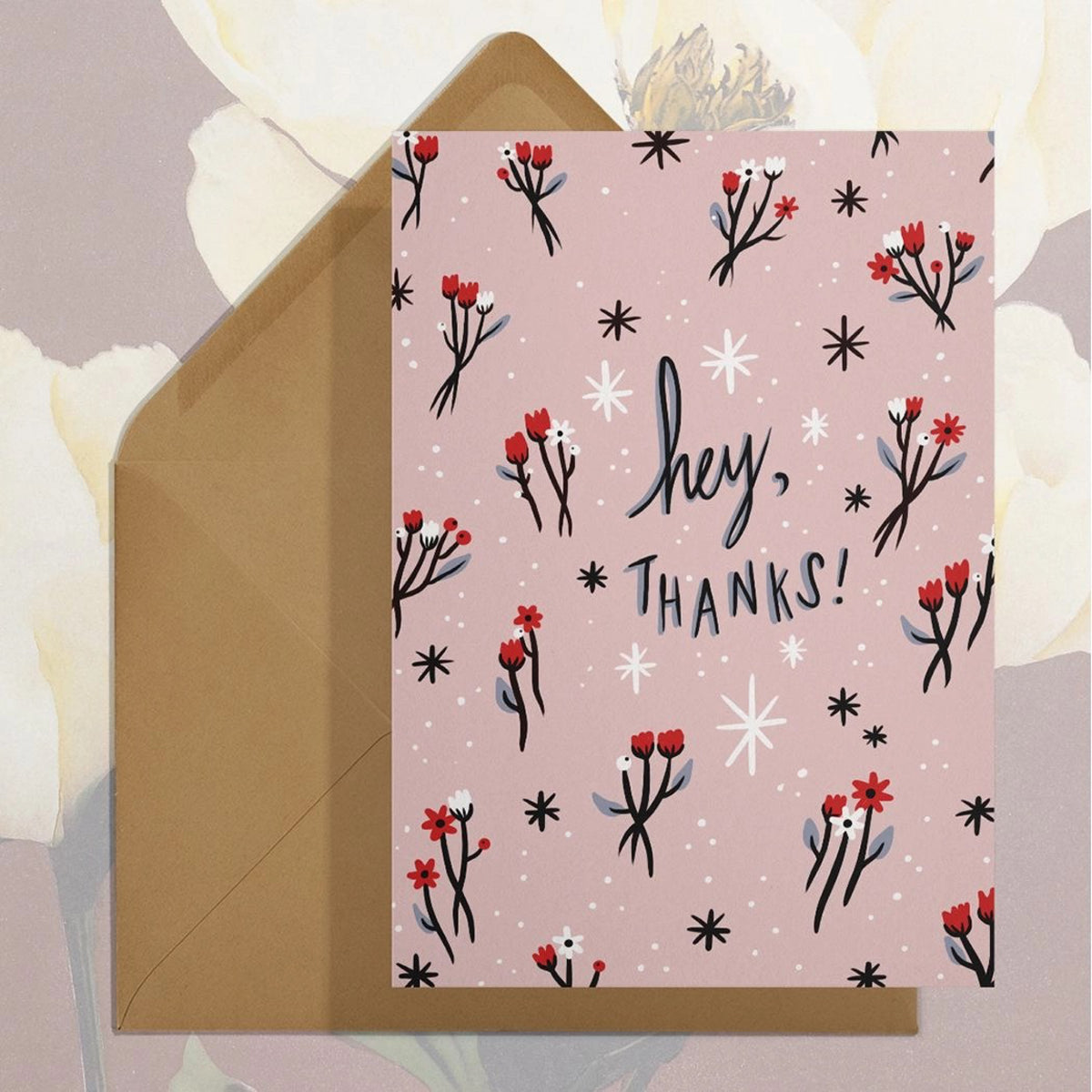 Hey Thanks Floral Card | Stay Home Club – Outer Layer