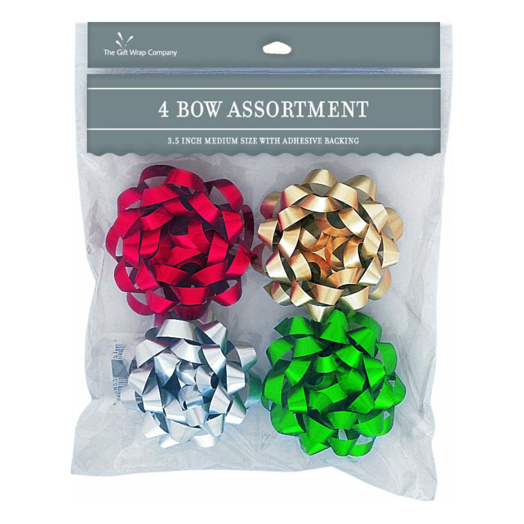 Matte Metallic Mix Medium Christmas Bows | The Gift Wrap Company ...