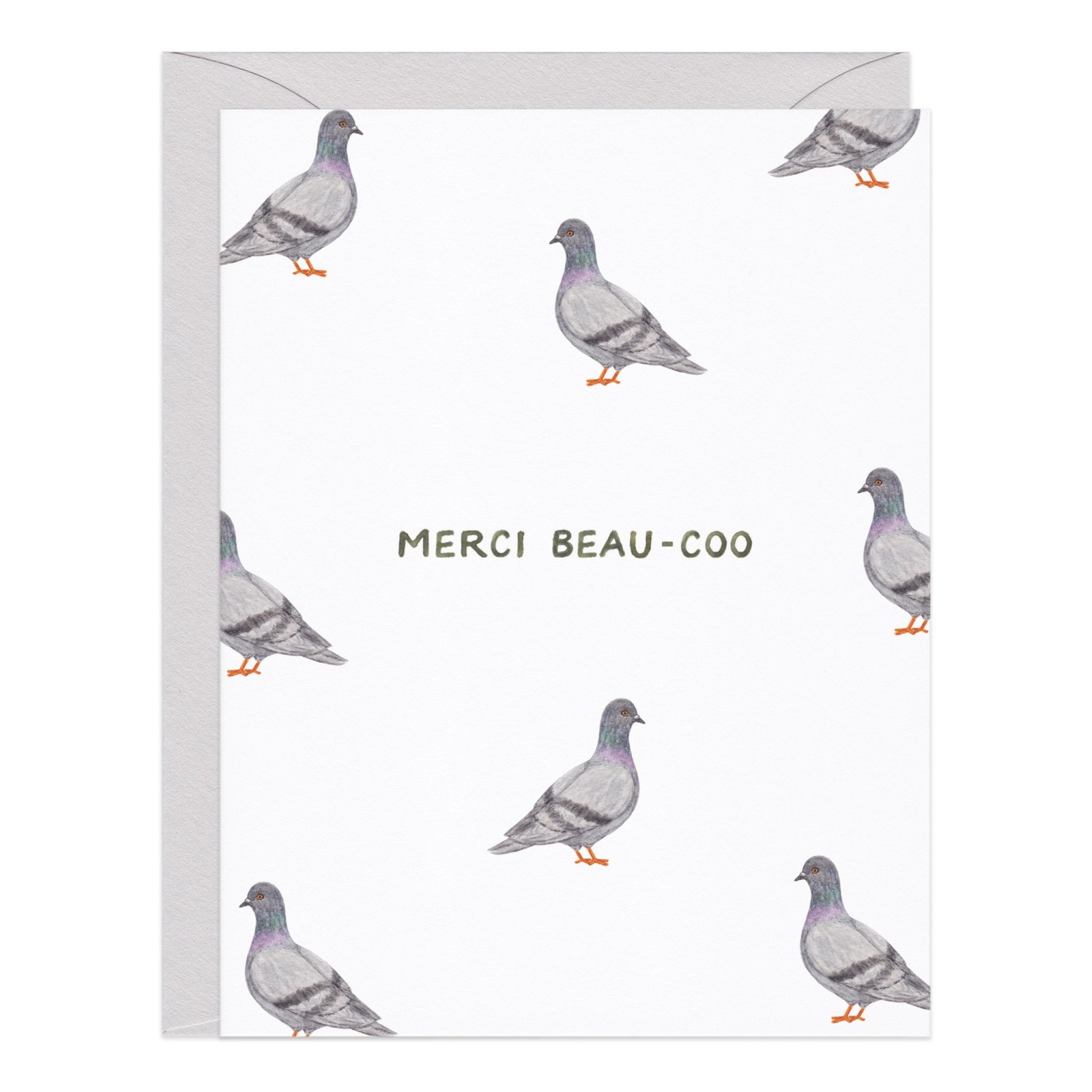 Merci Beau-Coo Pigeon Thank You Card | Amy Zhang – Outer Layer