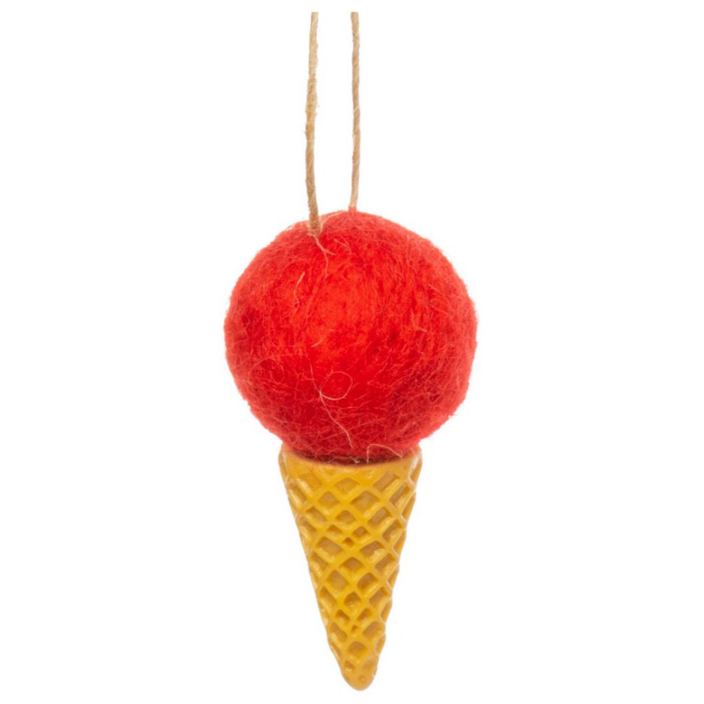 Mini Felt Ice Cream Cone Ornament | Silver Tree – Outer Layer