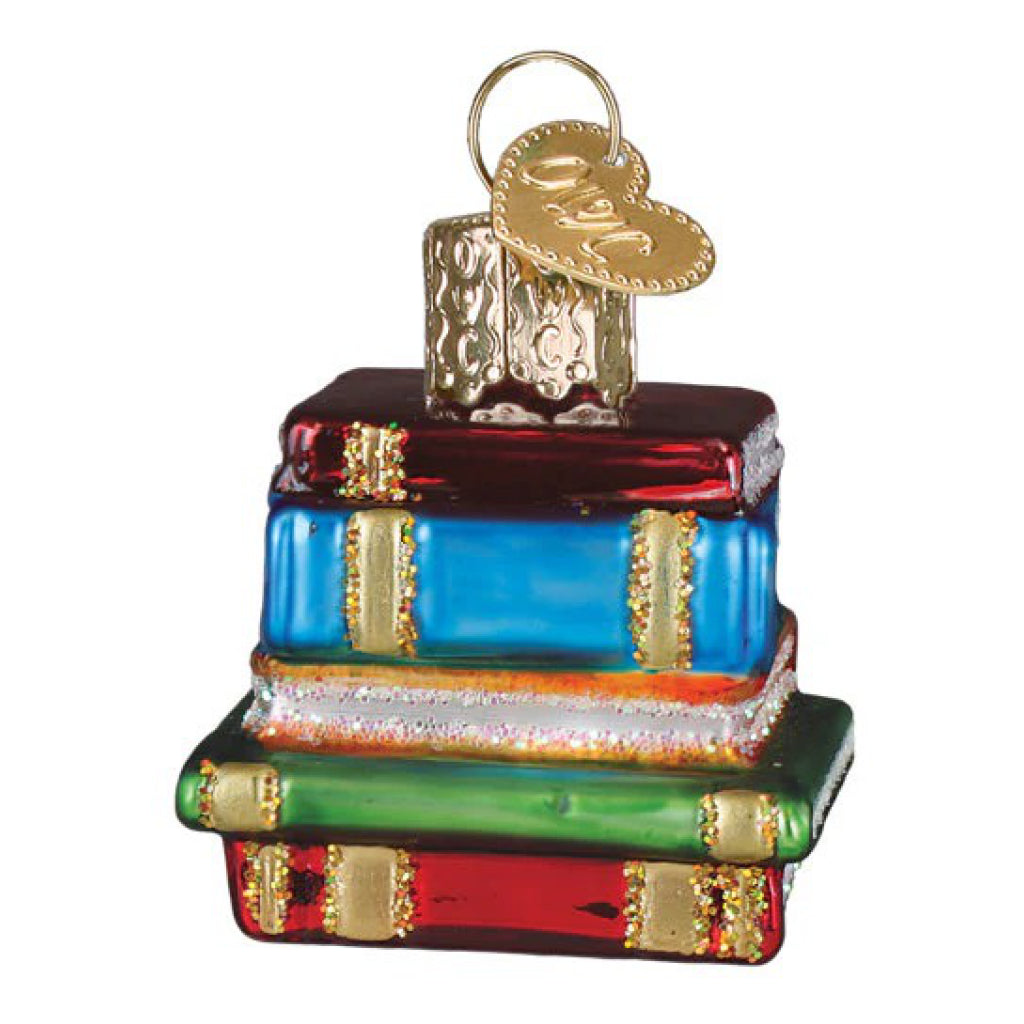 Mini Stack Of Books Ornament | Old World Christmas – Outer Layer
