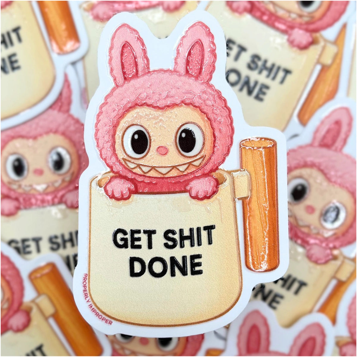 Monster In Mug Textured Sticker | Properly Improper – Outer Layer