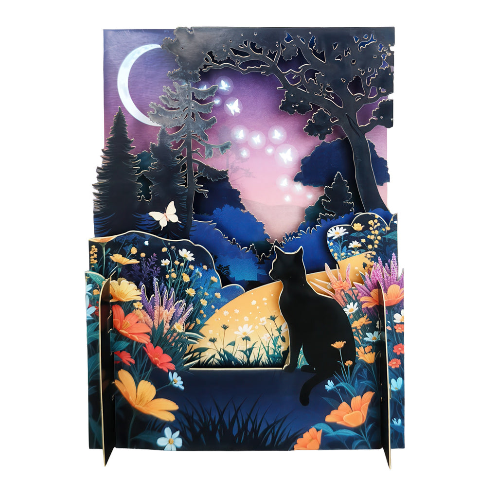 Night Cat Pop Up Card | Alljoy Design – Outer Layer