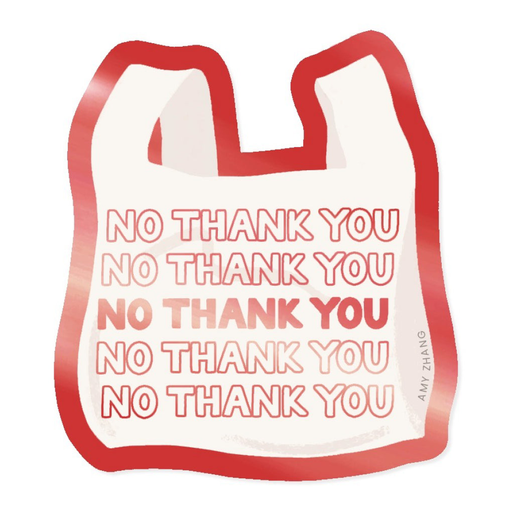 No Thank You Sticker With Mirror Effect | Amy Zhang – Outer Layer
