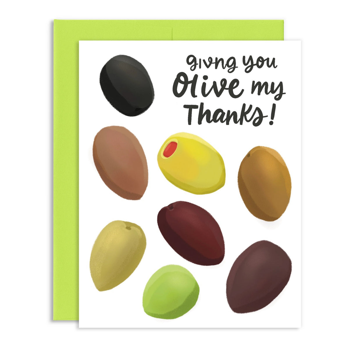 Olive My Thanks Thank You Card | Grey Street Paper – Outer Layer