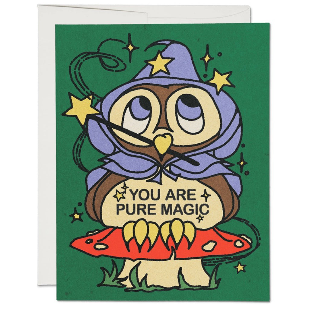 Owl Wizard Friendship Card | Red Cap Cards – Outer Layer