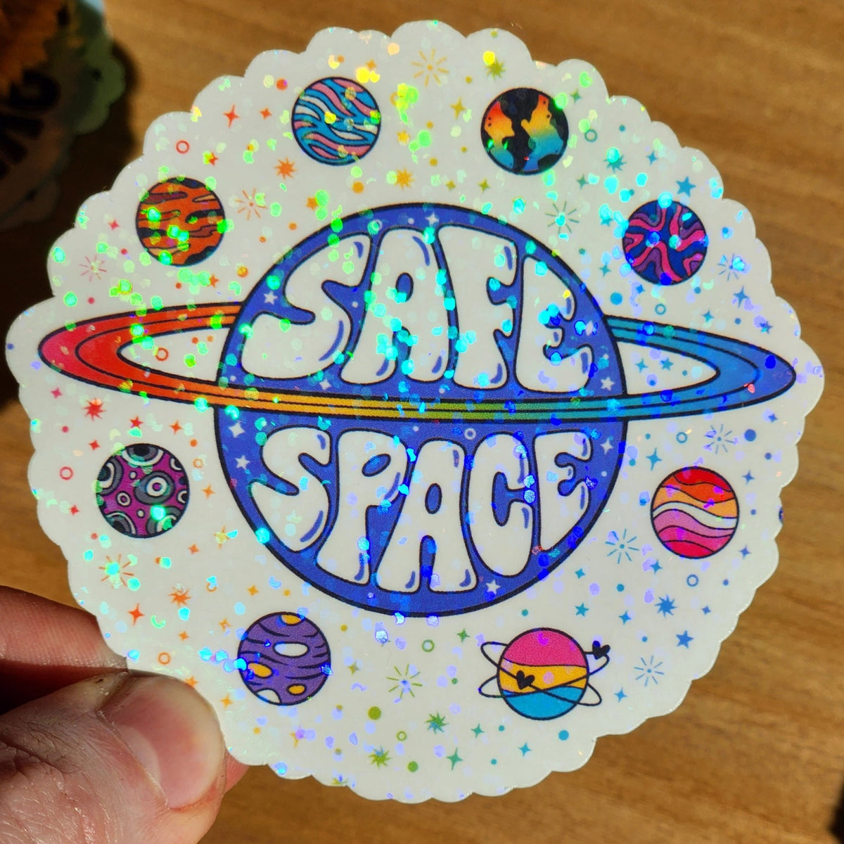 Safe Space Holographic LGBTQ+ Sticker | Luxe Trauma – Outer Layer