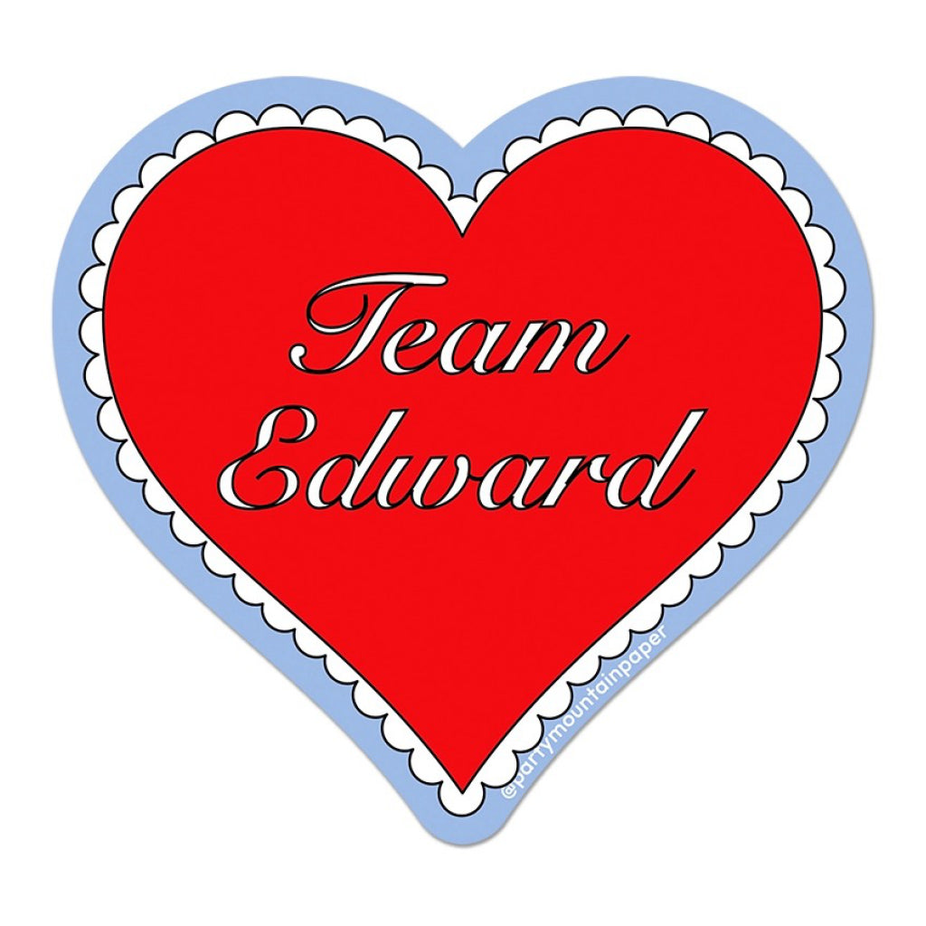 Team Edward Heart Sticker | Party Mountain Paper – Outer Layer