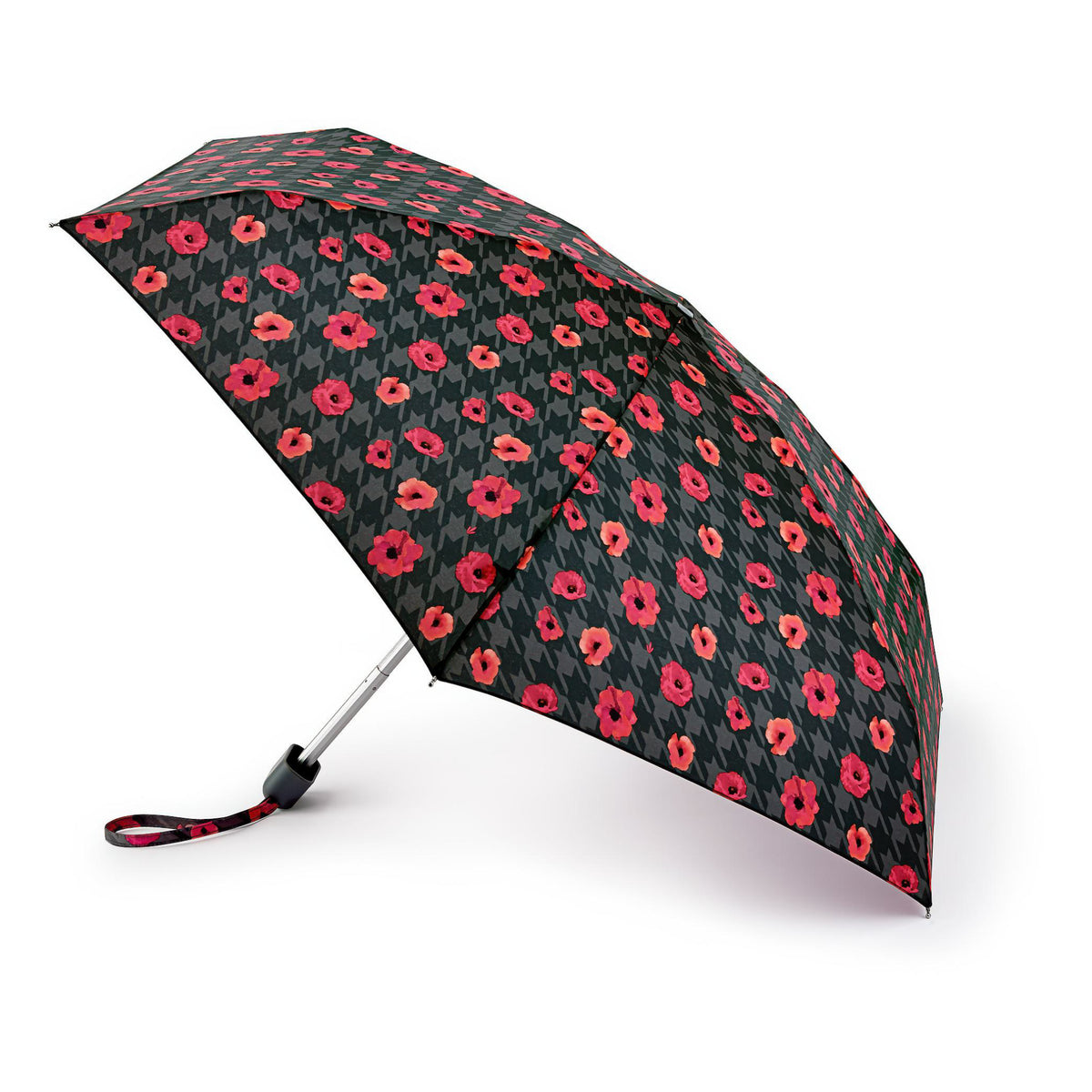 Tiny 2 Houndstooth Poppy Umbrella | Fulton Umbrellas – Outer Layer
