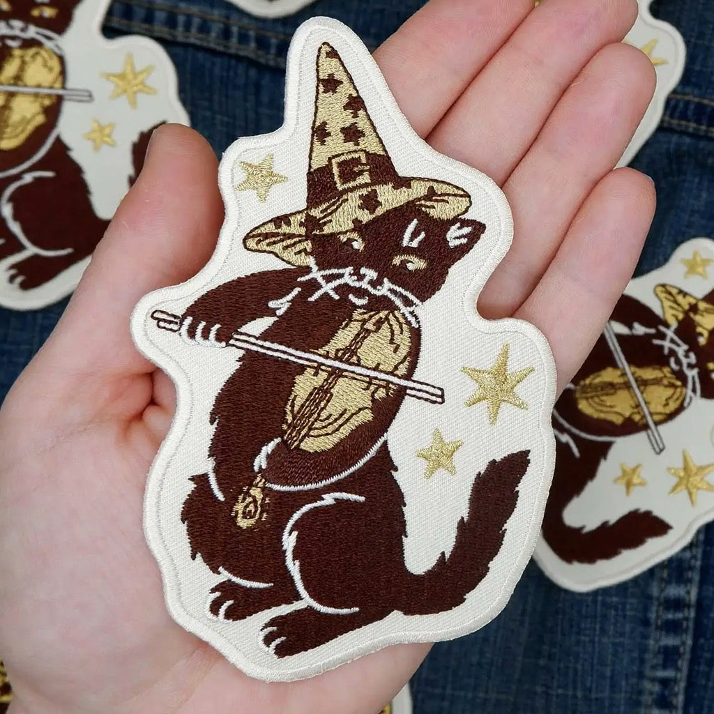 Violin Cat Embroidered Patch | Cat Coven – Outer Layer