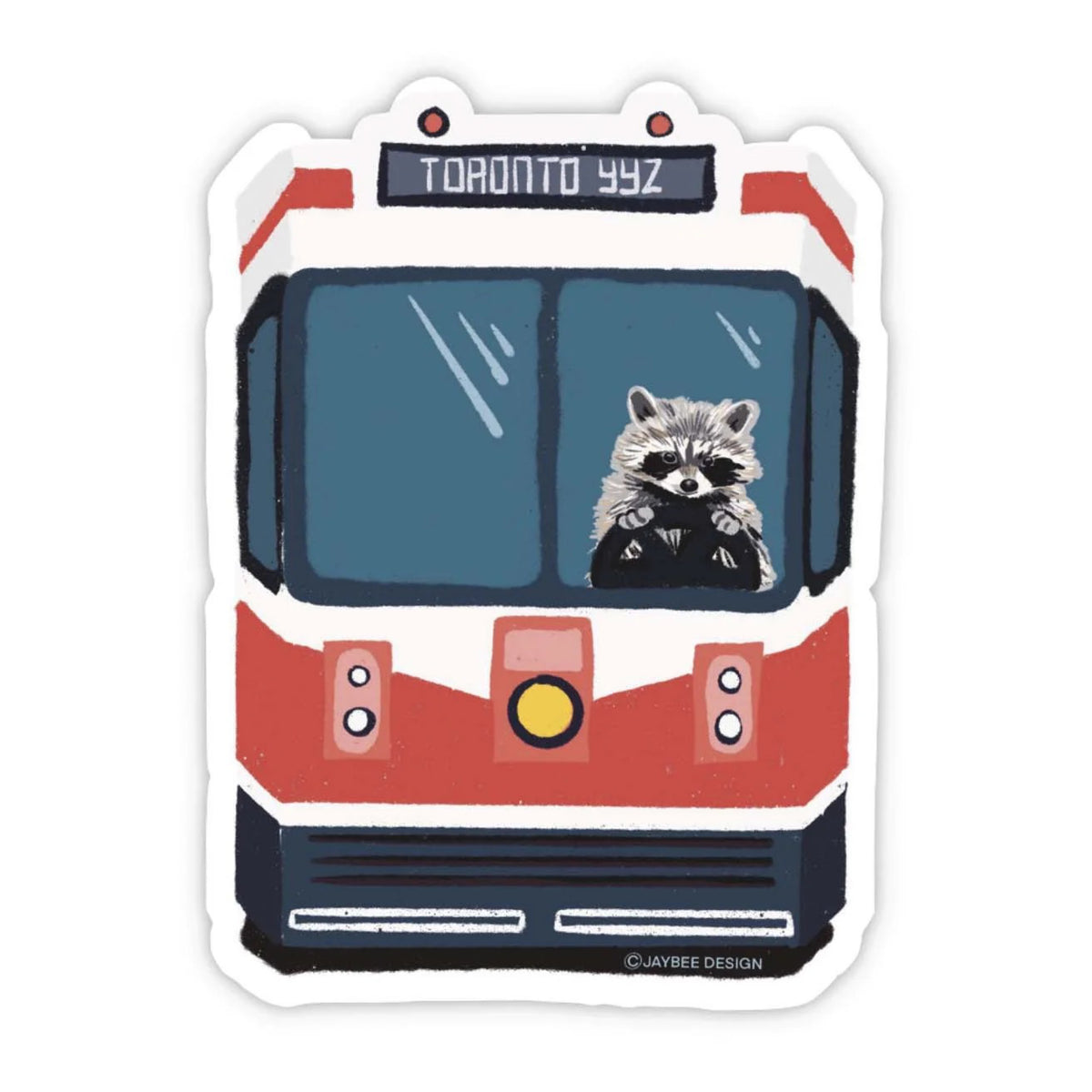 YYZ Streetcar Raccoon Sticker | Jaybee Design – Outer Layer