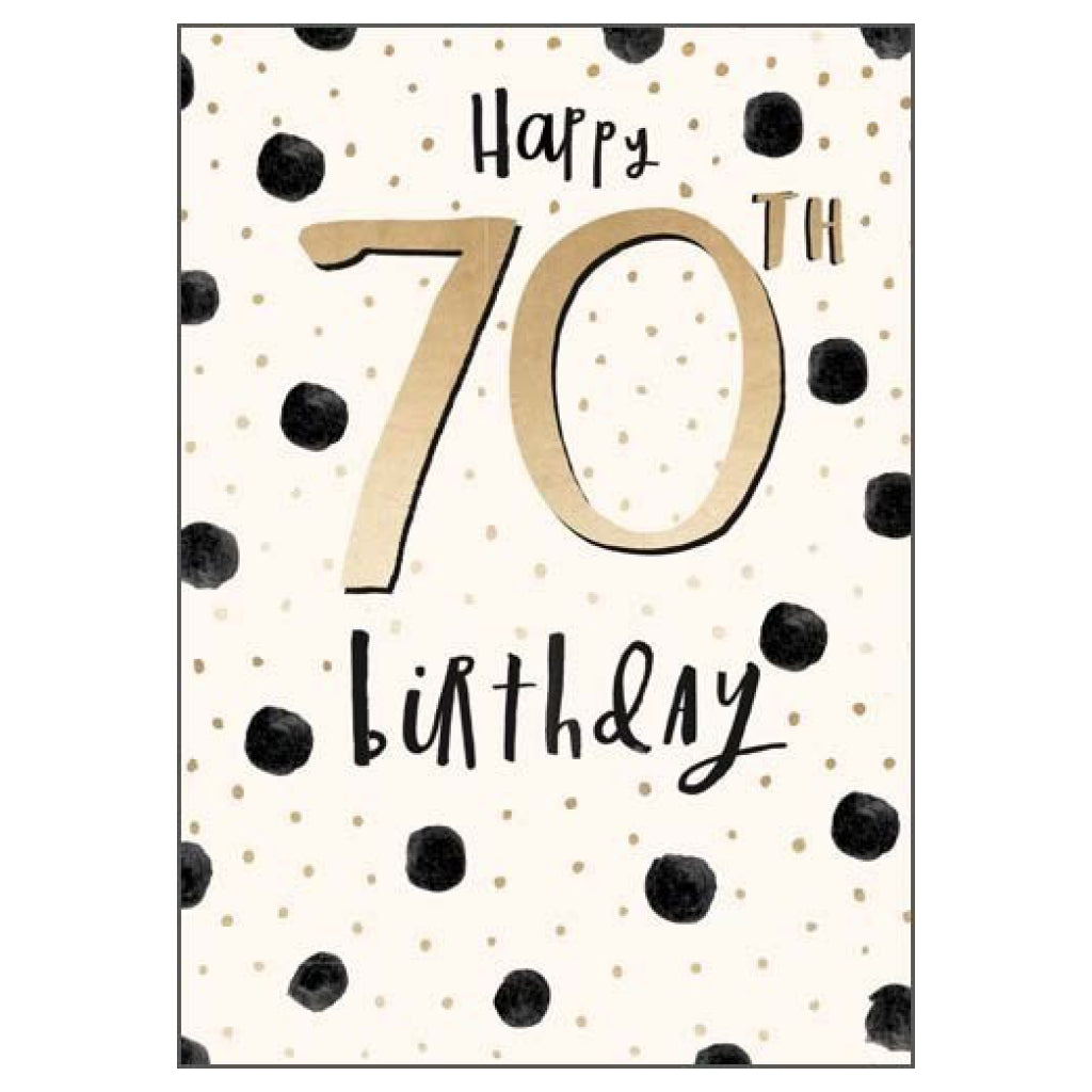 70th Birthday Gold Dots Card by Pigment Productions – Outer Layer