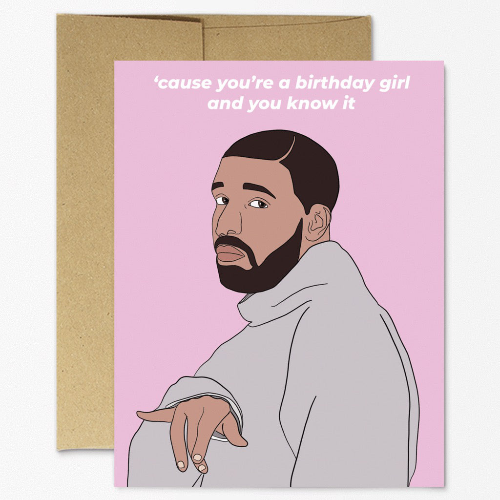 Drake Birthday Girl Card by Party Mountain Paper – Outer Layer