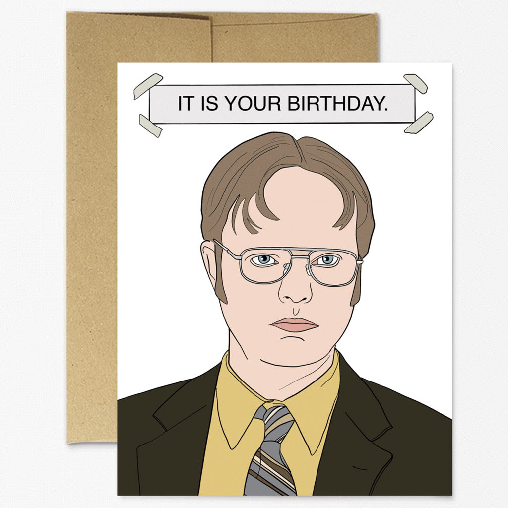 Dwight Birthday Card by Party Mountain Paper – Outer Layer