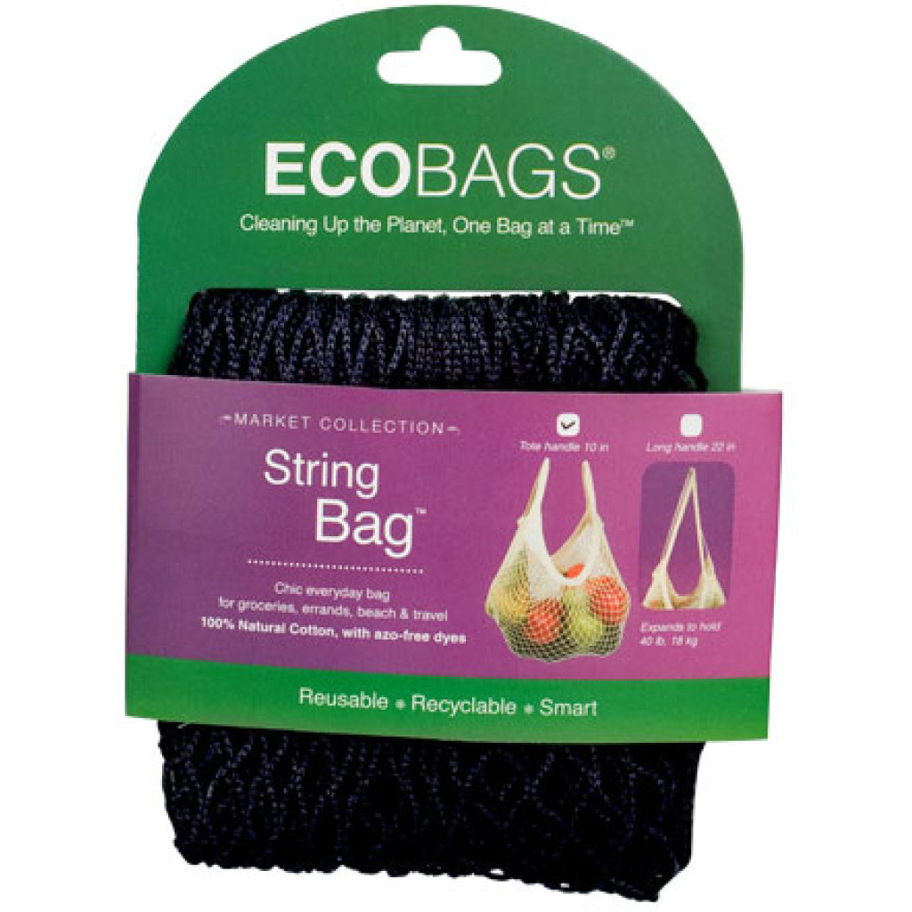 Tote Handle String Bag Black by Eco-Bags - Outer Layer