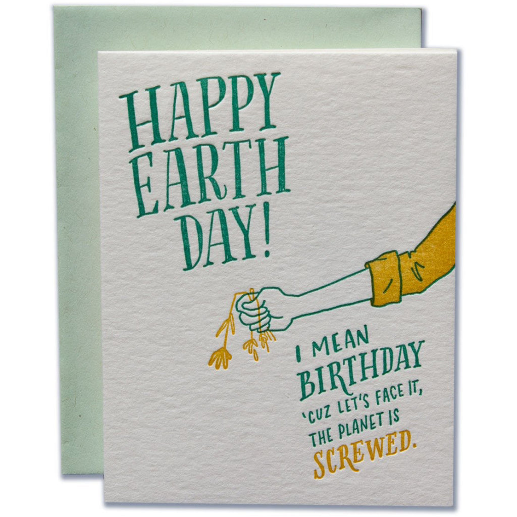 Earth Birthday Card by Ladyfingers Letterpress – Outer Layer