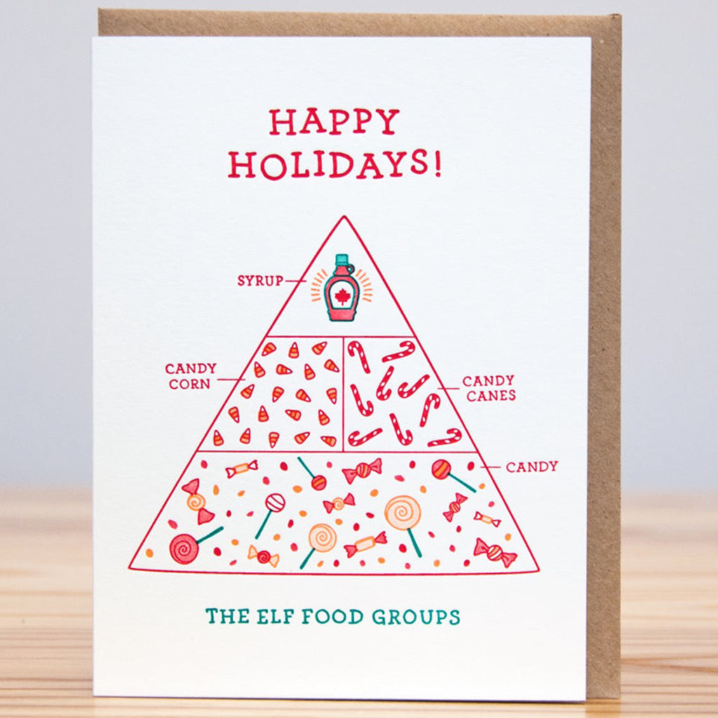 Elf Food Group Holiday Card by Huckleberry Letterpress – Outer Layer