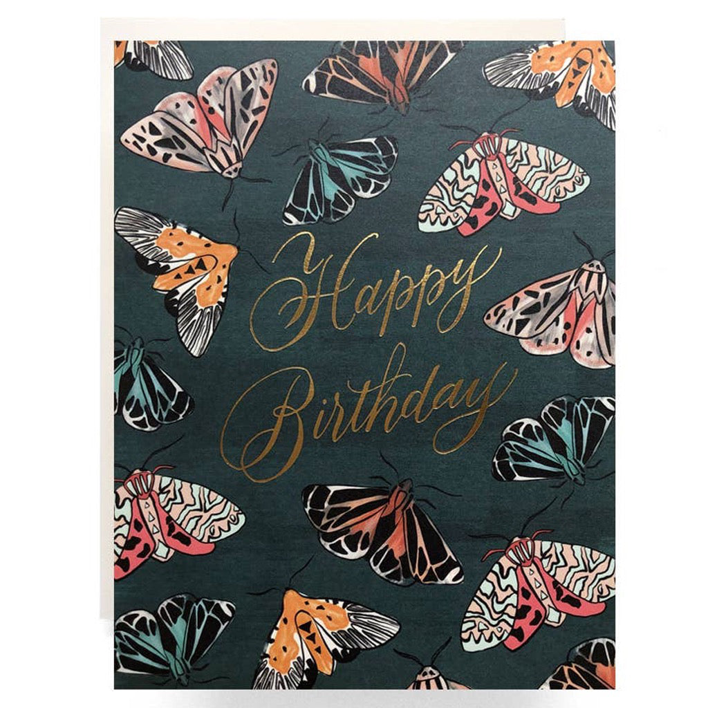 Emerald Moth Birthday Card by Antiquaria Design Studio – Outer Layer