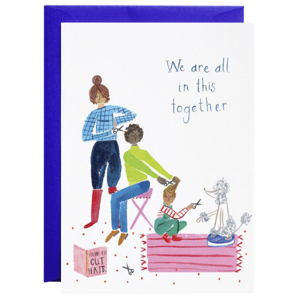 Family Haircuts Greeting Card by Mr. Boddington's Studio – Outer Layer