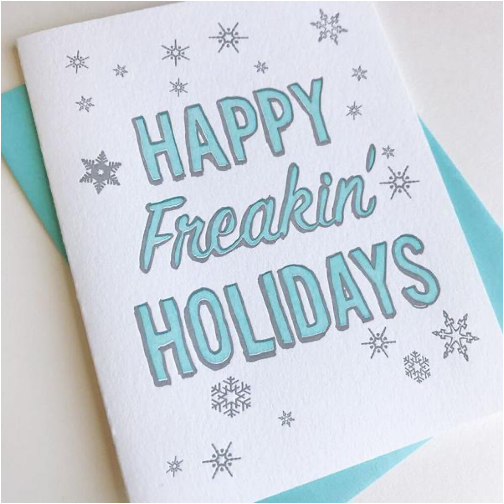 Happy Freakin Holidays Card by Steel Petal Press – Outer Layer