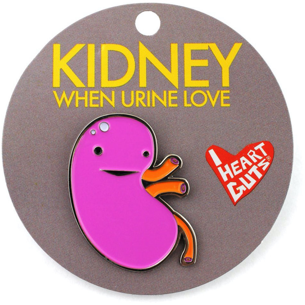 Kidney Lapel Pin by I Heart Guts | Anatomical Body Part & Organ Pins ...