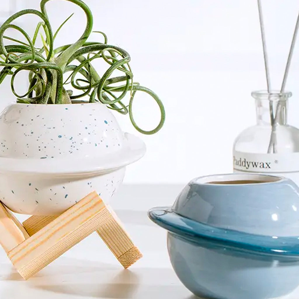 Planet Planter Pot with Wood Stand | Springer Decor – Outer Layer