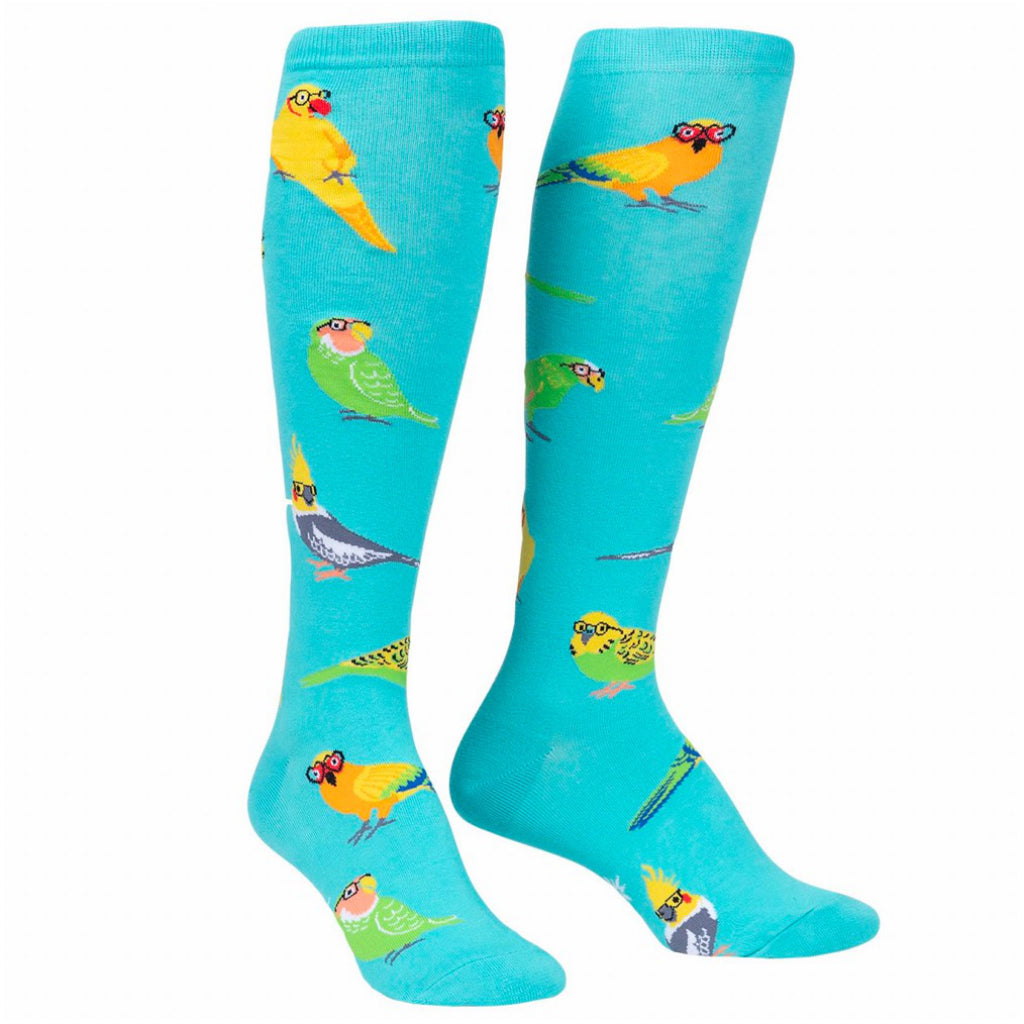 Pretty Birds Knee Socks by Sock It To Me – Outer Layer